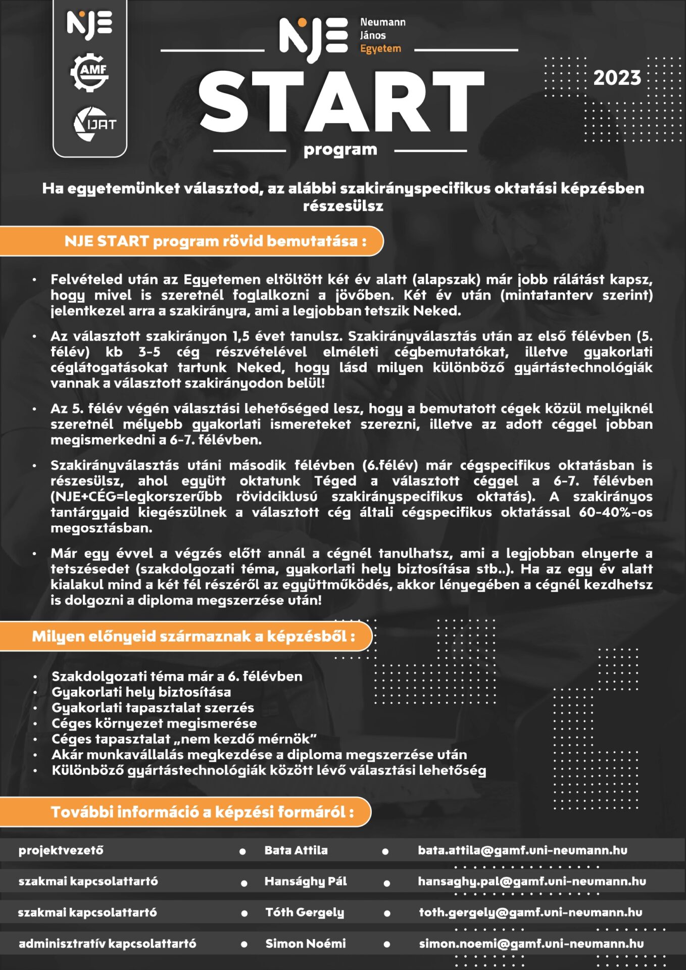 NJE START PROGRAM - GAMF Kar | Neumann János Egyetem